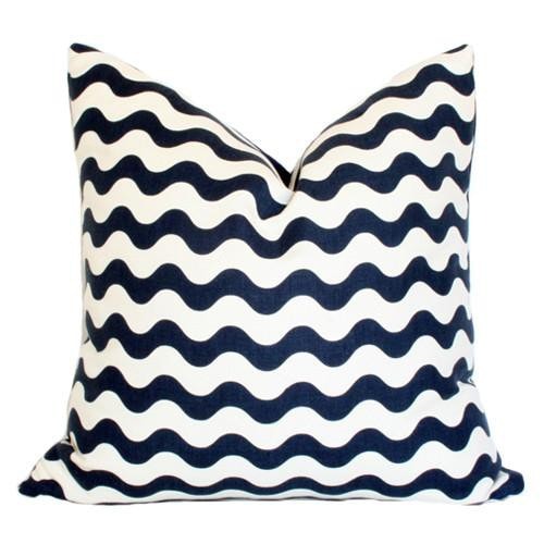Ric Rac Navy Designer Pillow – Arianna Belle